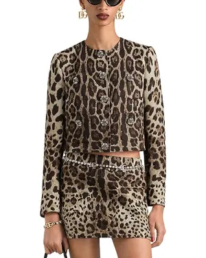 Dolce & Gabbana Printed Brocade Single Breasted Jacket