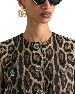 Dolce & Gabbana Printed Brocade Single Breasted Jacket