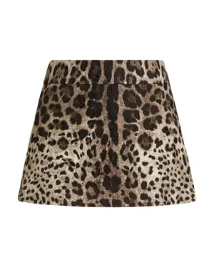 Dolce & Gabbana Printed Brocade Mini Skirt - Leopard Print
