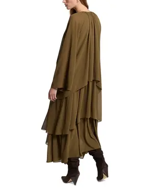 Michael Kors Long Sleeve High Low Maxi Dress
