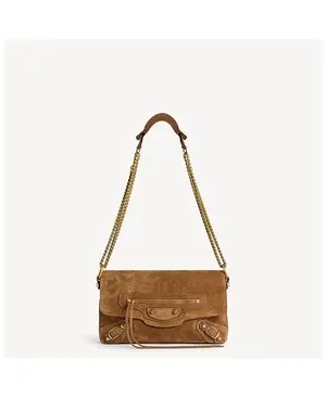 Balenciaga Le City Clutch With Chain - Camel