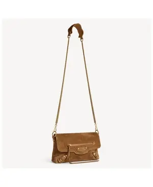 Balenciaga Le City Clutch With Chain - Camel