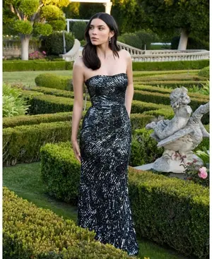 Mac Duggal Strapless Embellished Column Gown