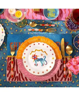 ZSA ZSA ZSU Dadri Beaded Placemat Energy, 12 X 16