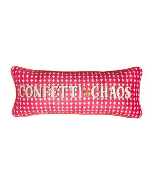 ZSA ZSA ZSU Digital Printed Embroidered Cushion, 8 X 21.5