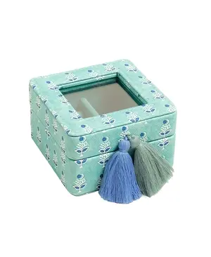 ZSA ZSA ZSU Meilin Jewelery Box, 4 X 4 - Blue