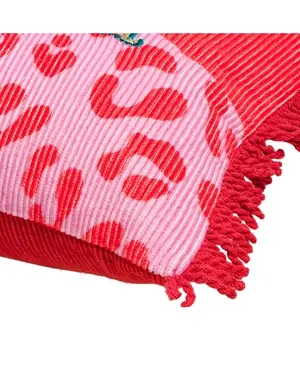ZSA ZSA ZSU Ghuni Tasseled Embroidered Cotton Cushion, 19.69 X 9.84