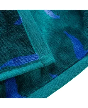 ZSA ZSA ZSU Tabea Embroidered Velvet Cotton Bath Towel, 35 X 59 - Blue