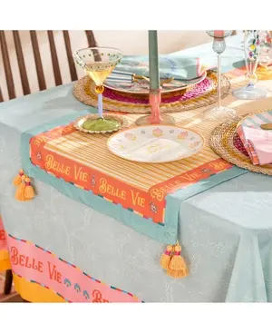 ZSA ZSA ZSU Nilufer Digital Printed Tassel Cotton Runner, 19x70