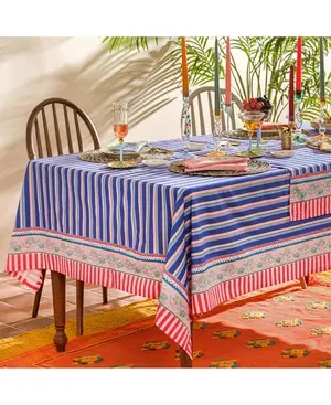 ZSA ZSA ZSU Nilufer Digital Printed Cotton Tablecloth, 63 X 94.5