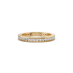 AYA FINE JEWELRY Odile Round Cut Lab Grown Diamond Channel Set Eternity Band - Yellow
