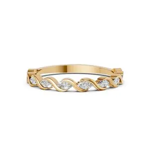 AYA FINE JEWELRY Ivy Marquise Lab Grown Diamond Twisted Vine Wedding Band - Yellow