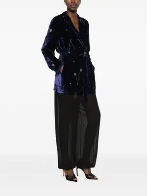 FORTE_FORTE Embroidered Velvet Kimono