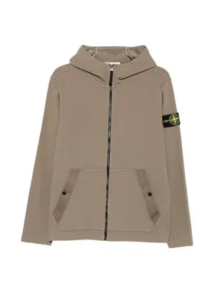 Stone Island Cotton Zip Up Hoodie - Green