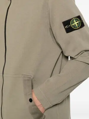 Stone Island Cotton Zip Up Hoodie