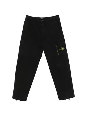 Stone Island Cotton Cargo Trousers - Black