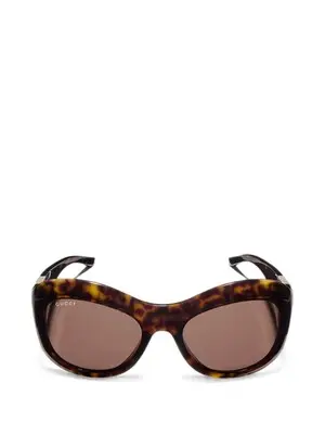 Gucci Tortoiseshell Round Frame Sunglasses - Brown