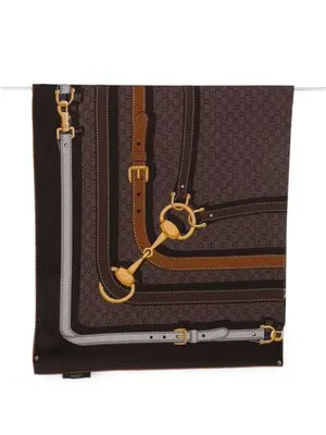 Gucci Printed Silk Foulard - Brown