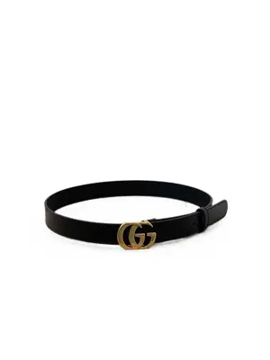 Gucci Gg Marmont Leather Belt - Black