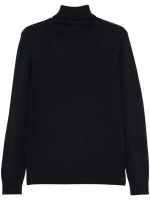 KANGRA Roll-neck Wool Sweater - Blue