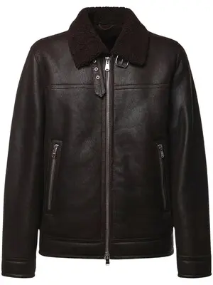 DONDUP Shearling-collar Leather Jacket