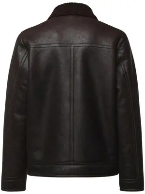DONDUP Shearling-collar Leather Jacket