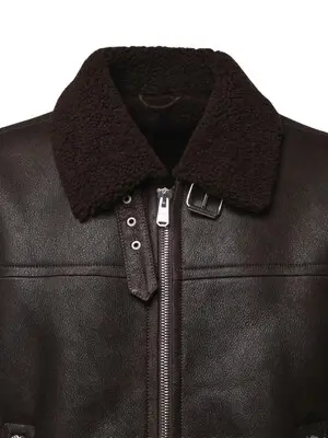 DONDUP Shearling-collar Leather Jacket