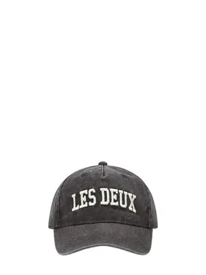 LES DEUX LES DEUX Collage Washed Soft Baseball Cap Black