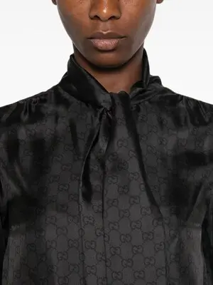 Gucci Gg Print Silk Shirt