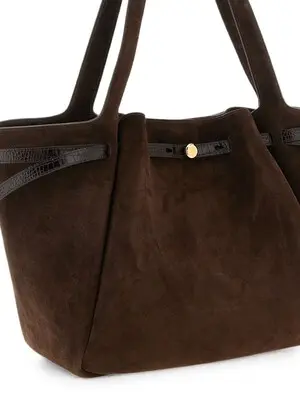Tory Burch Romy Suede Tote Bag - Brown