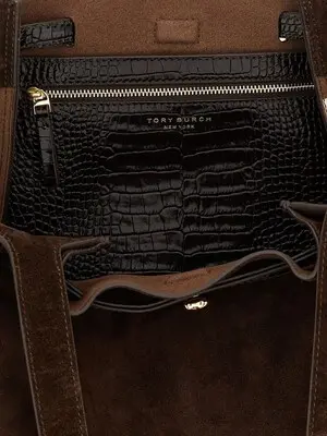 Tory Burch Romy Suede Tote Bag - Brown