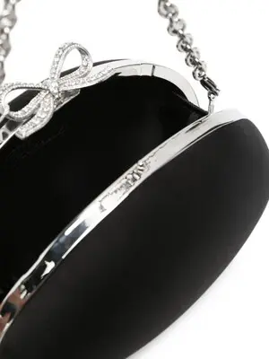 SELF-PORTRAIT Satin Clutch - Black