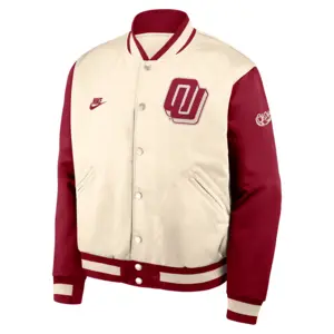 Nike Oklahoma Legacy College Full-snap Bomber Jacket - Brown