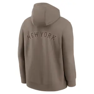 Nike New York Mets Fashion Hemp Club Mlb Pullover Hoodie - Brown