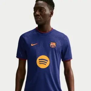 Nike Fc Barcelona Third Dri-fit Soccer Pre-match Top - Blue