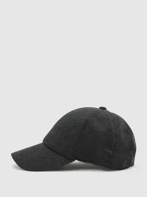 REISS Sienna Wool-silk Blend Baseball Cap - Charcoal