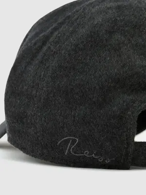 REISS Sienna Wool-silk Blend Baseball Cap - Charcoal