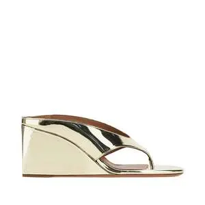 Alaïa Cube' Thong Mules - Gold