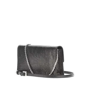 Fendi Craquelé-effect Leather Baguette Clutch With Double Strap