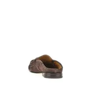 Fendi Suede Leather Sabot - Brown