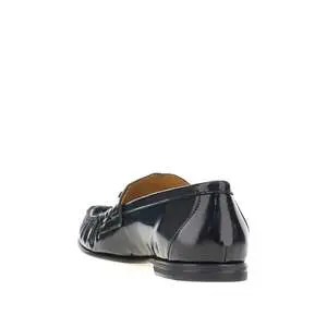 Fendi Scrunch Leather Loafers - Black
