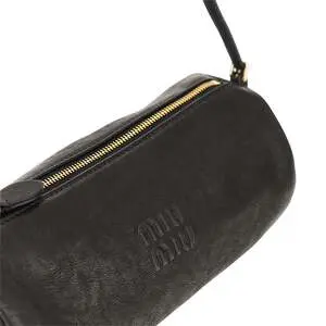 Miu Miu Nappa Leather Pouch With Strap - Black