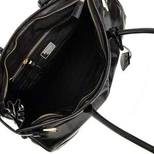 Prada Shiny Leather Large Bonnie Handbag