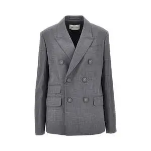 AMI Paris Double-breasted Virgin Wool Blazer With Belt