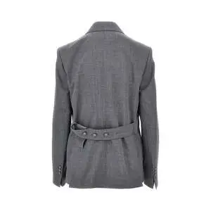 AMI Paris Double-breasted Virgin Wool Blazer With Belt