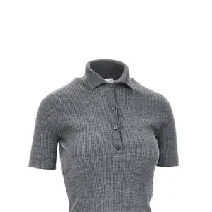 Fendi Ribbed Knit Polo Shirt