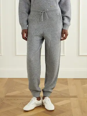 Victoria Beckham Wool And Cashmere-blend Track Pants - Gray