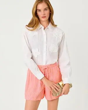 Lilly Pulitzer® Croix Linen Short - Orange