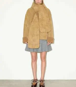 Max & Co. Faux Shearling Hooded Scarf