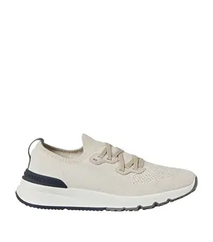 Brunello Cucinelli Cotton-blend Chiné-knit Sneakers